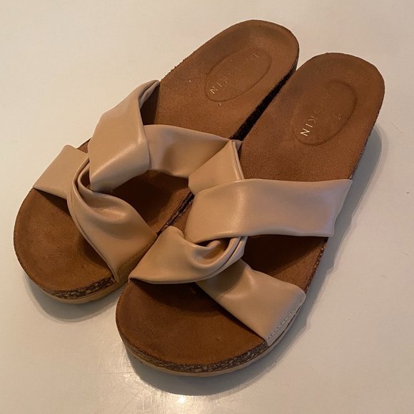 Danskin | Shoes | Danskin Faith Twisted Band Vegan Leather Wedge ...